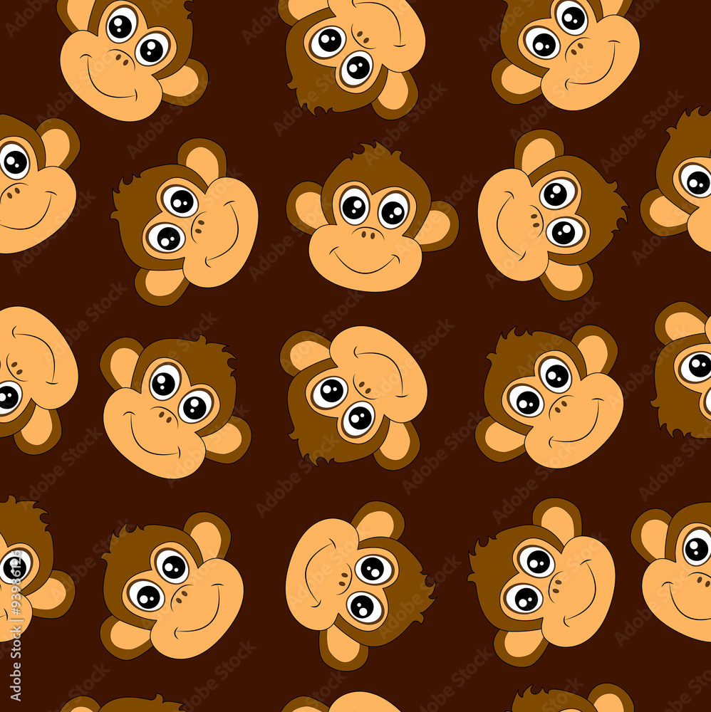 Seamless background with monkeys Stock Illustration | Adobe Stock