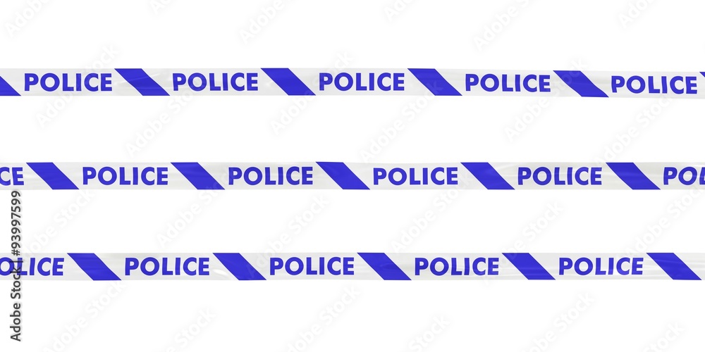Blue and White Striped Police Tape Lines Isolated on White Stock ...