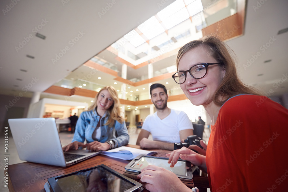 students group working on school project together Stock Photo | Adobe Stock