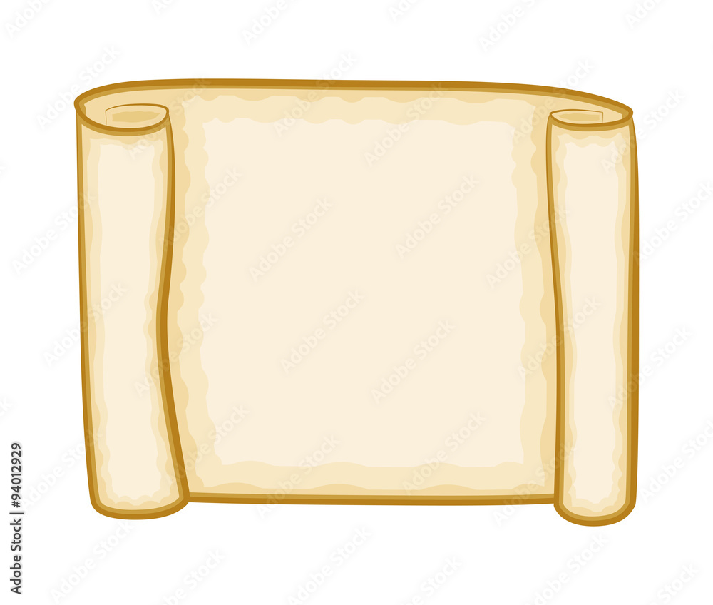 Paper scroll clipart vector isolated on white background. Empty, blank ...