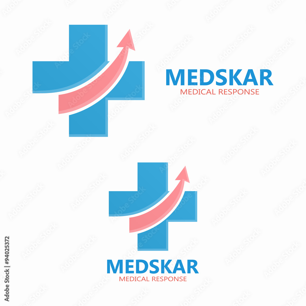 Vector medical logo with up arrow symbol Stock Vector | Adobe Stock