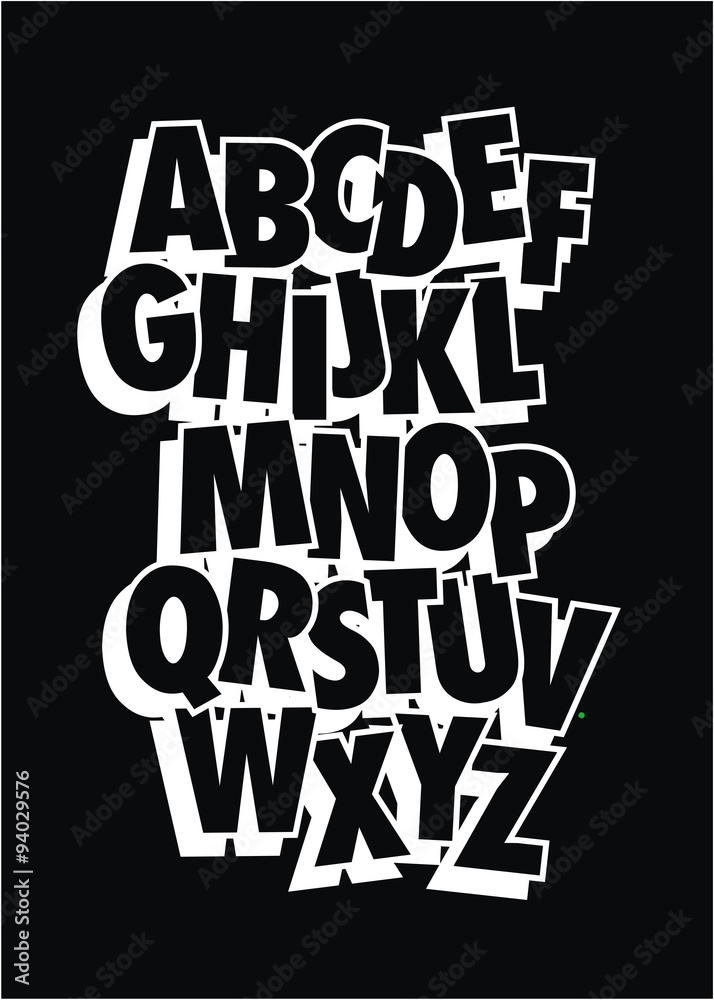 Vector alphabet. Comic style font type Stock Vector | Adobe Stock