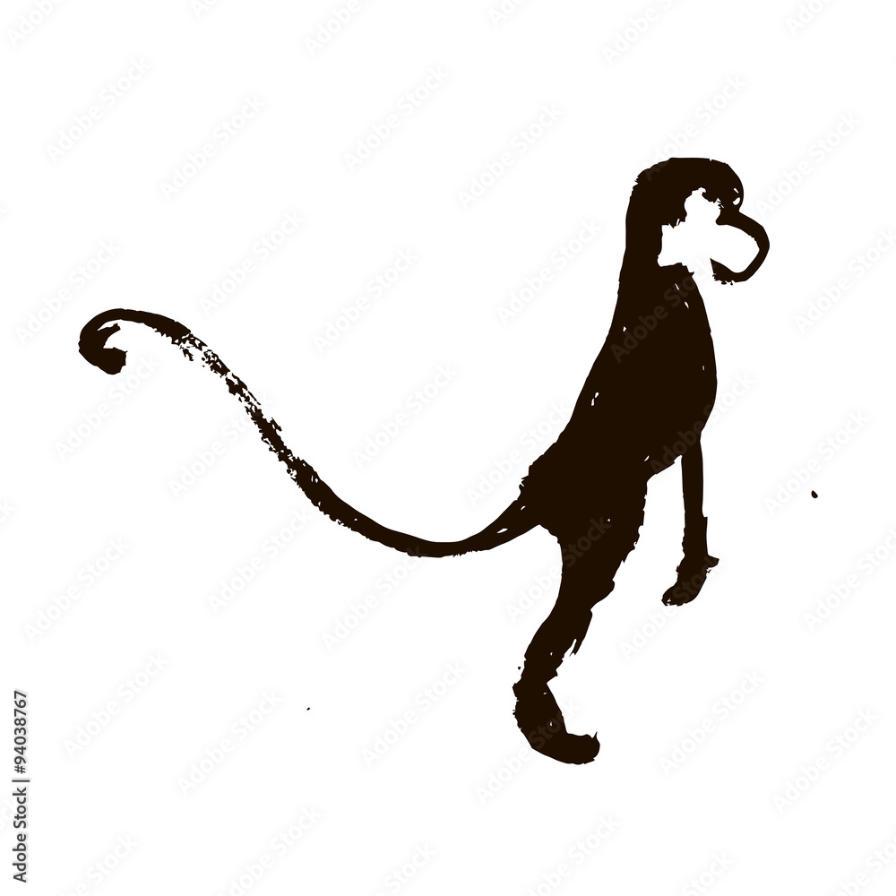 Chinese drawing monkey Stock-Vektorgrafik | Adobe Stock