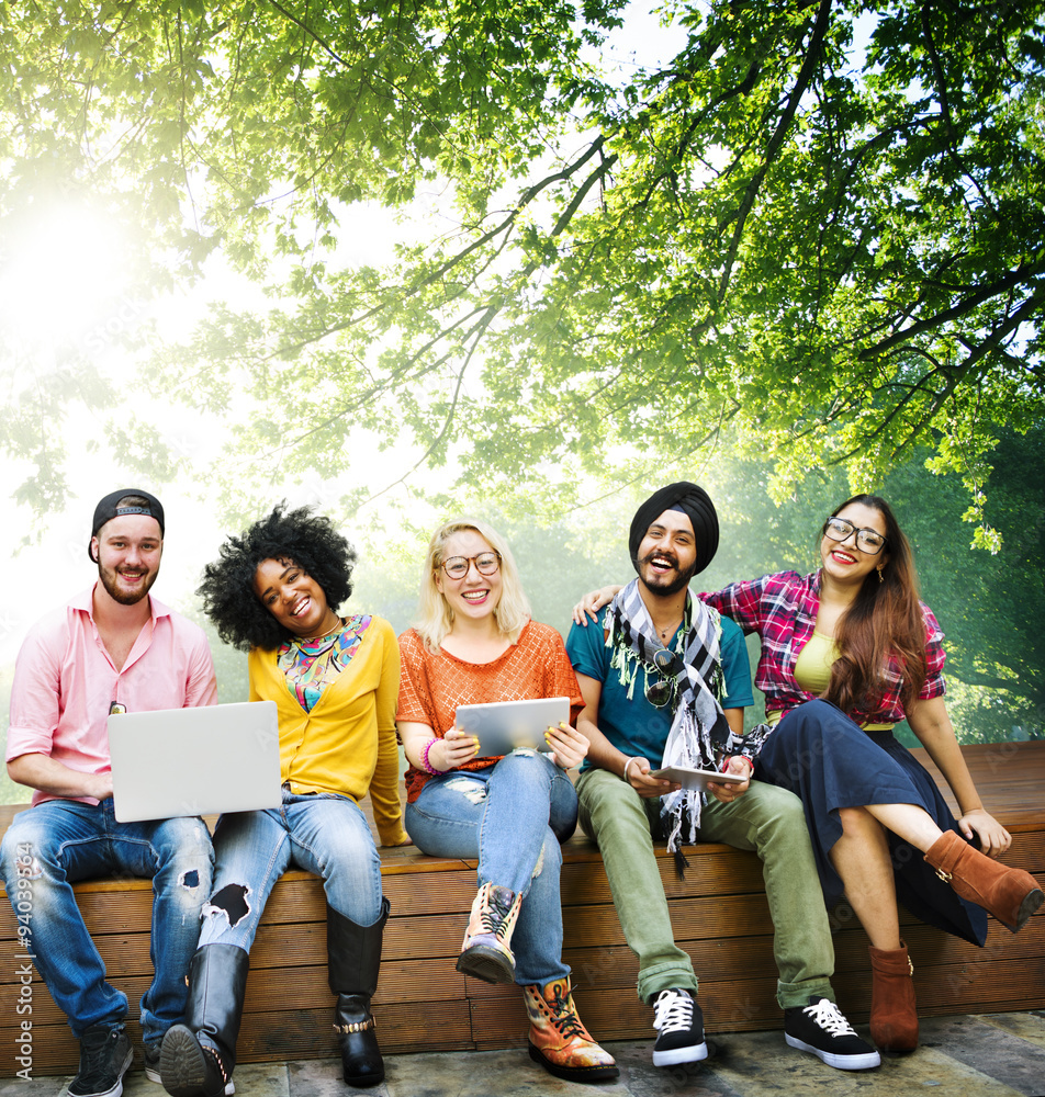 Teenagers Young Team Together Cheerful Concept Stock Photo | Adobe Stock