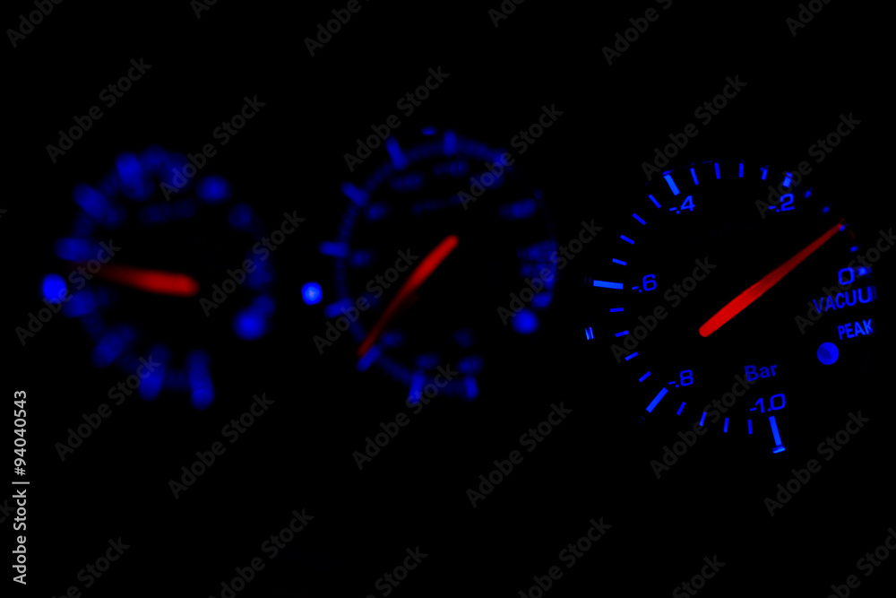 Speedometer in car for measure the velocity, The equipment gauge in ...
