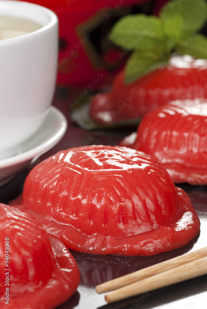 Ang Ku Kueh also known as Red Tortoise Cake Stock Photo | Adobe Stock