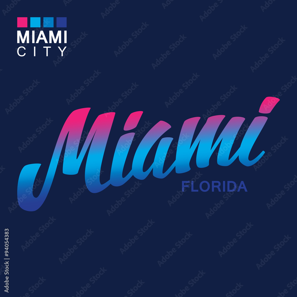Vetor de Miami. Handwritten city name. Calligraphy. Vector illustration ...