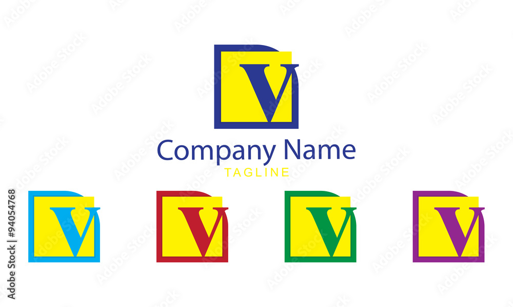 V Block Logo Vector Stock Vector | Adobe Stock