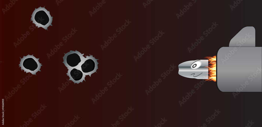 Shot from a Gun Bullet. Vector Illustration. Stock Vector | Adobe Stock