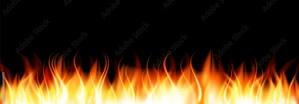 Burning Flame of Fire. Vector Illustration Stock Vector | Adobe Stock