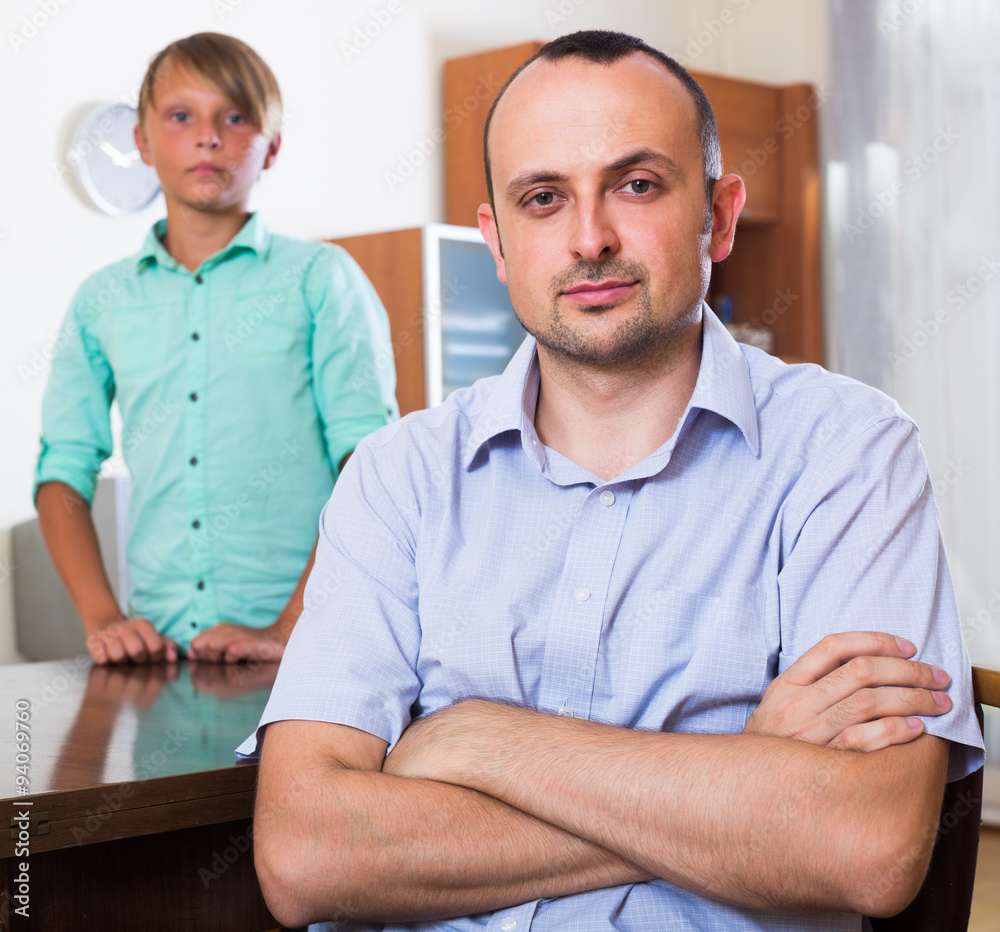 Offended man after arguing about problems Stock Photo | Adobe Stock