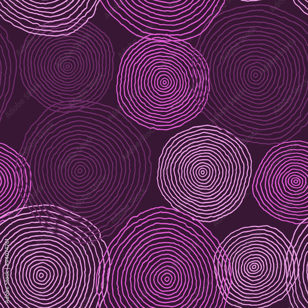 Seamless image with rounds. Vector hand drawn background. Abstra Stock ...
