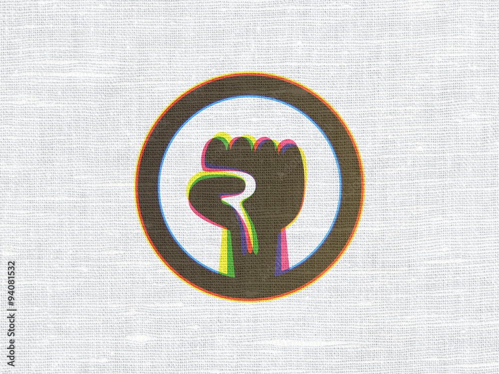 Political concept: Uprising on fabric texture background Stock ...
