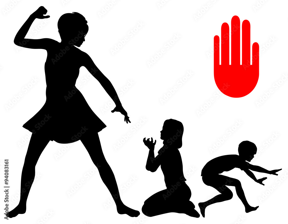 Stop Corporal Punishment in childhood education Stock Illustration ...