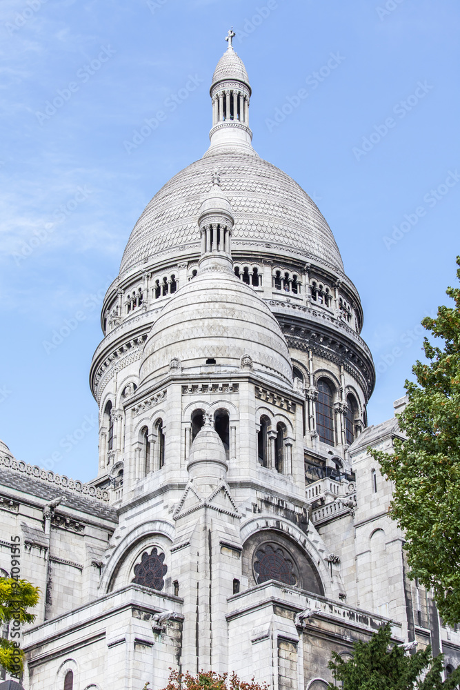 PARIS, FRANCE, on AUGUST 31, 2015. Architectural details of a basilica ...