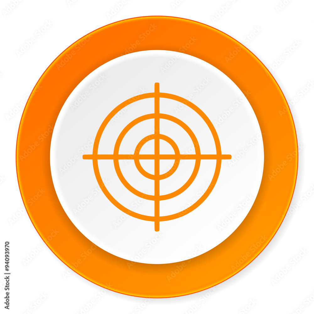 target orange circle 3d modern design flat icon on white background ...