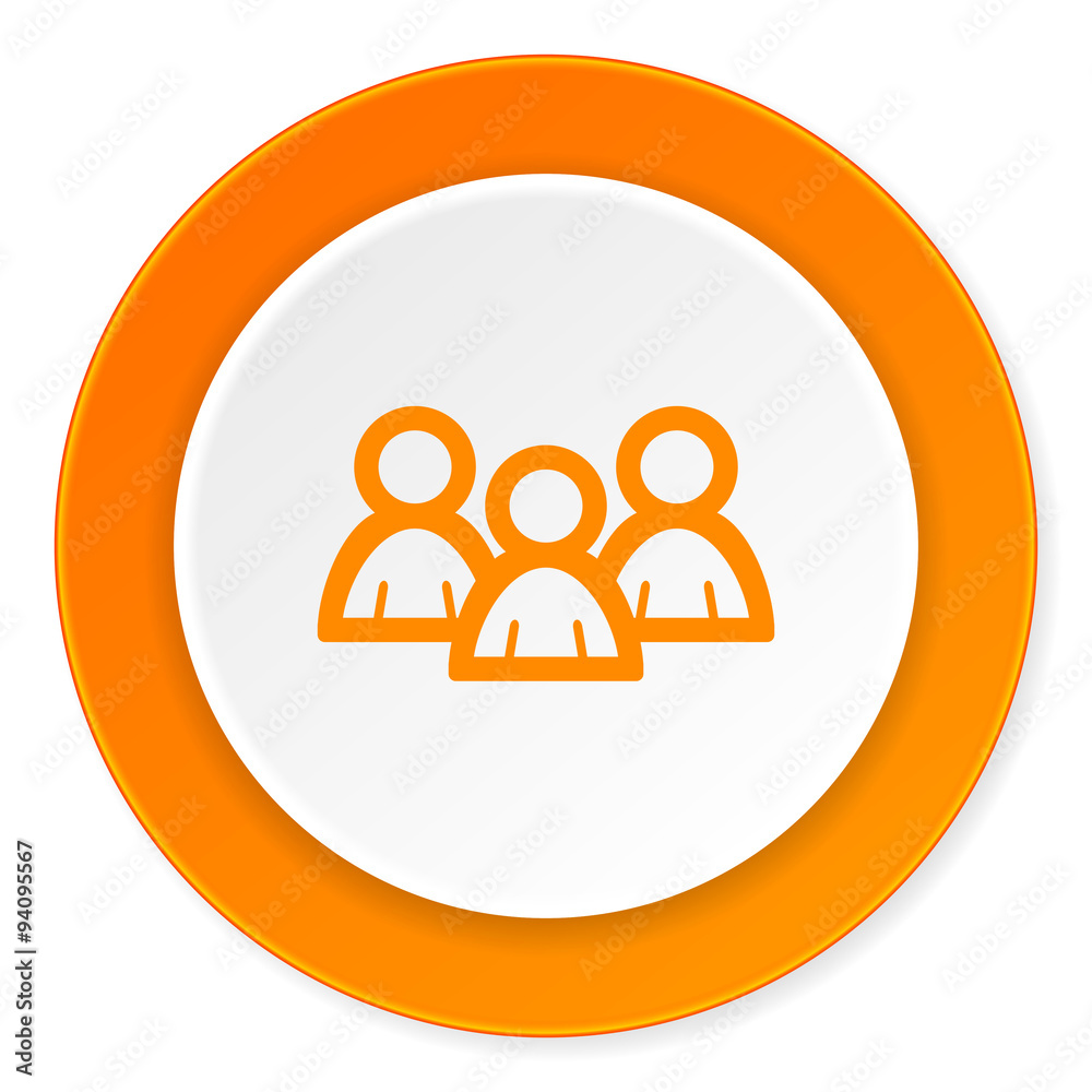 forum orange circle 3d modern design flat icon on white background ...