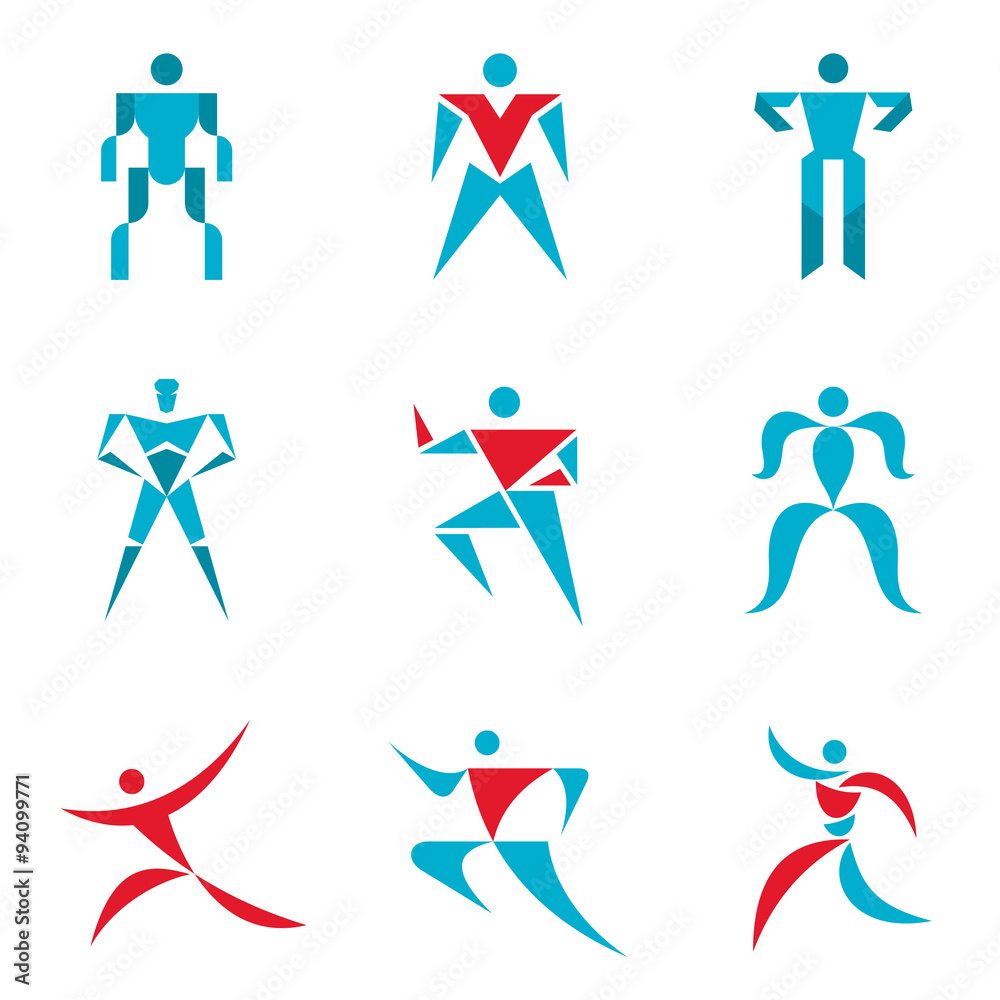 People signs - creative vector collection. Human figures - vector icons ...