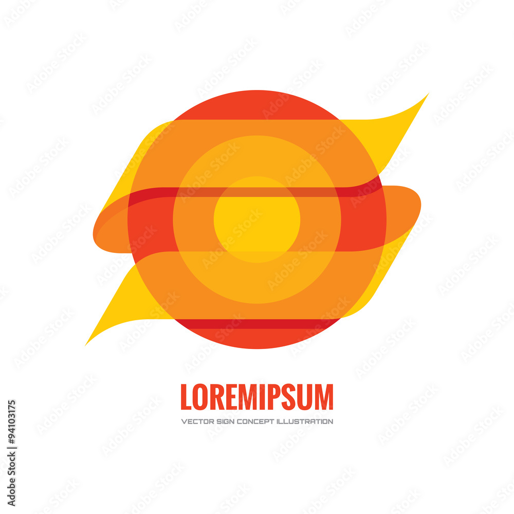 Circles and ribbon - vector logo concept illustration. Business ...