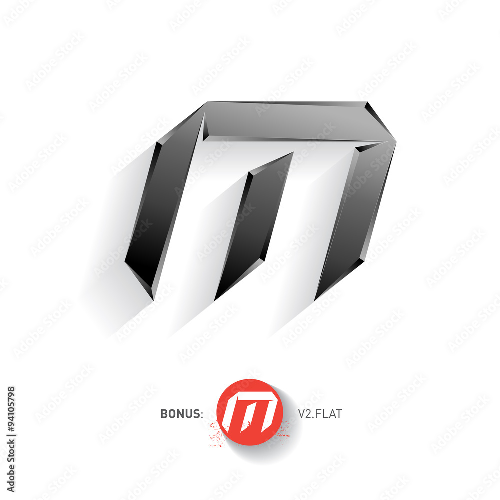 Letter M, Vector metal font. Elegant Template for company logo. Stock ...