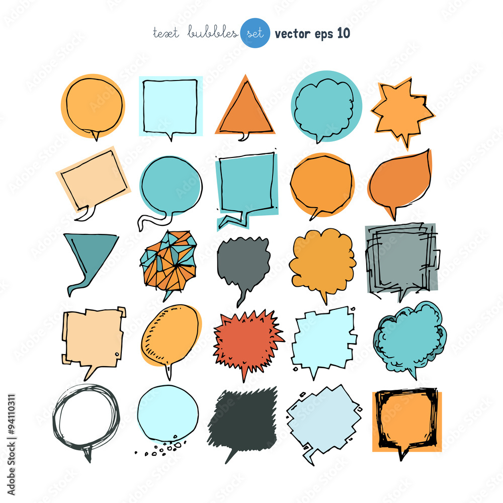 Text bubble vector illustration set Stock Vector | Adobe Stock