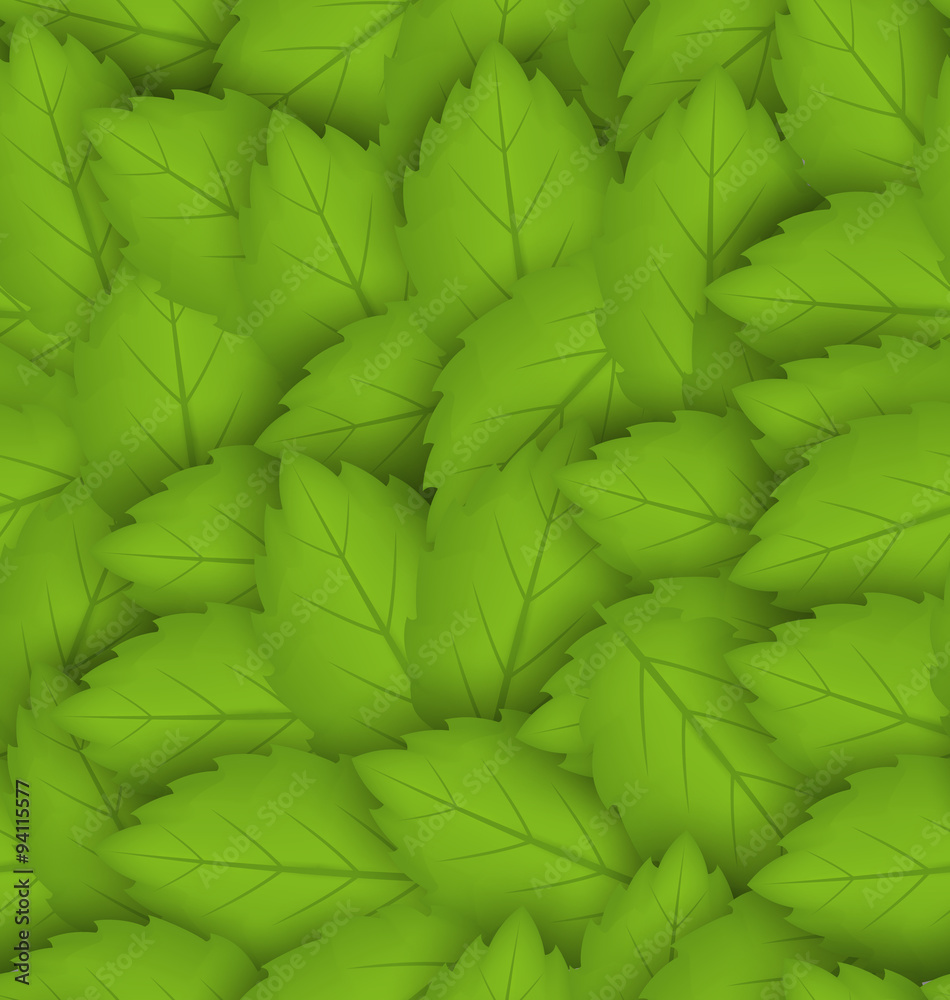 Seamless Stylish Pattern With Green Leaves Stock Vector Adobe Stock