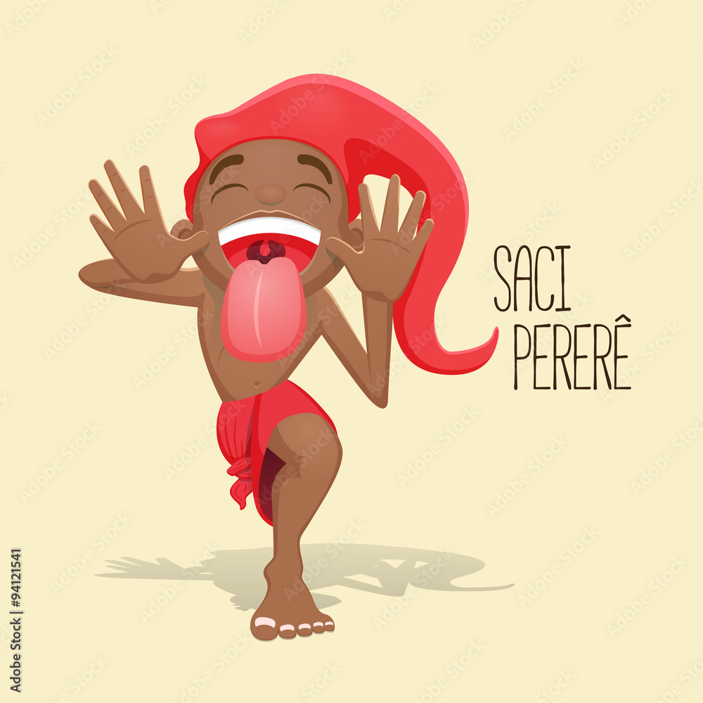 Saci Perere, one-legged rowdy boy. A legend of the brazilian folklore ...