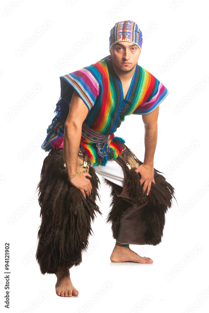 ecuadorian dancer dressed up in traditional wear from the rise llama or ...