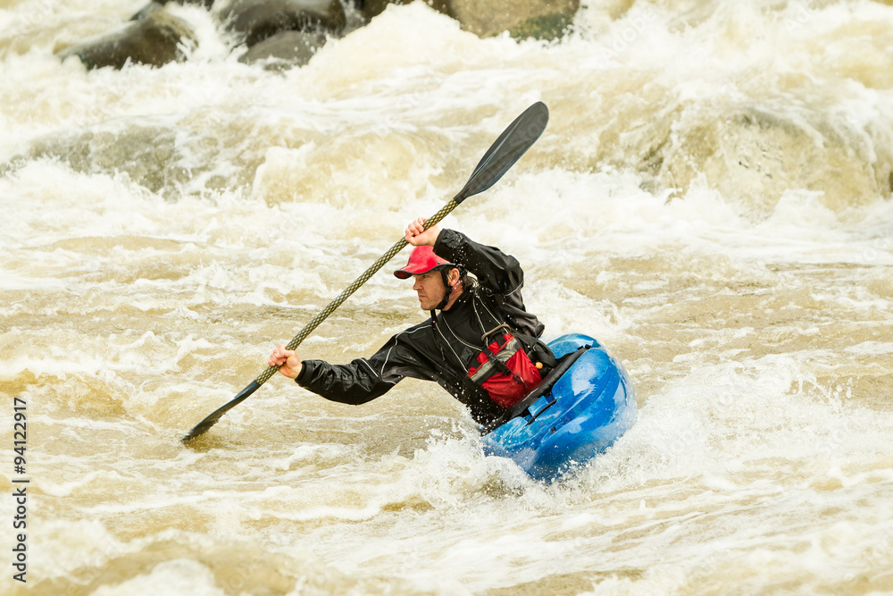 kayak white water south rafting waterfall male america river rafting in ...