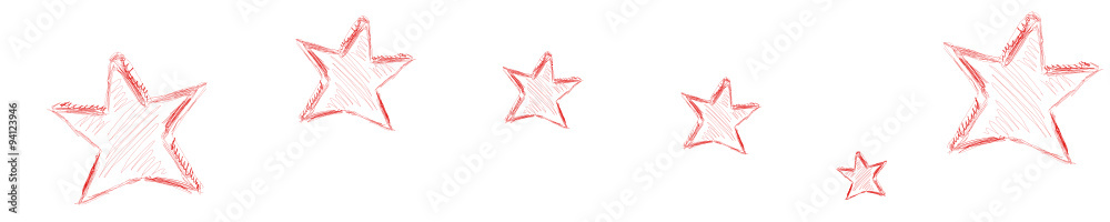 Sterne Skizze Stift Rot Banner Reihe Stock Vector | Adobe Stock