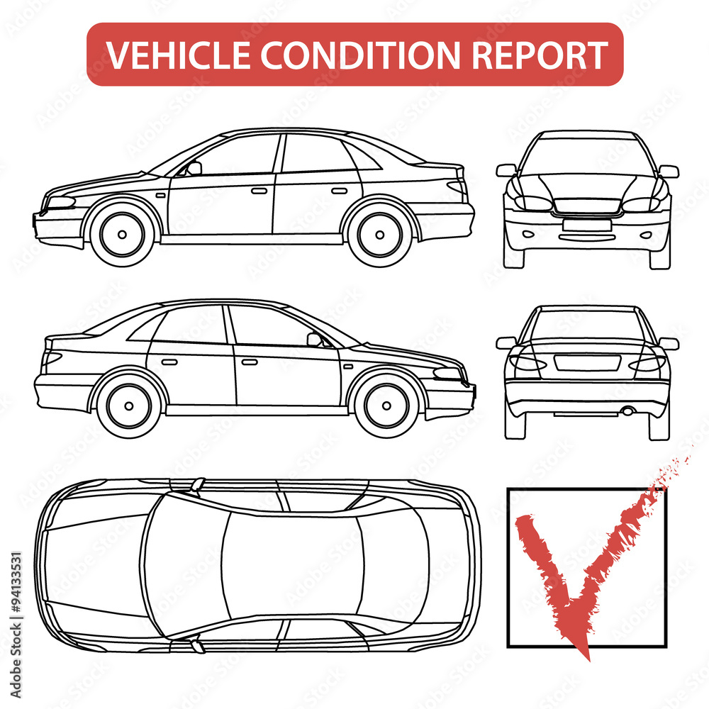 Vehicle condition report (car checklist, auto damage inspection ...