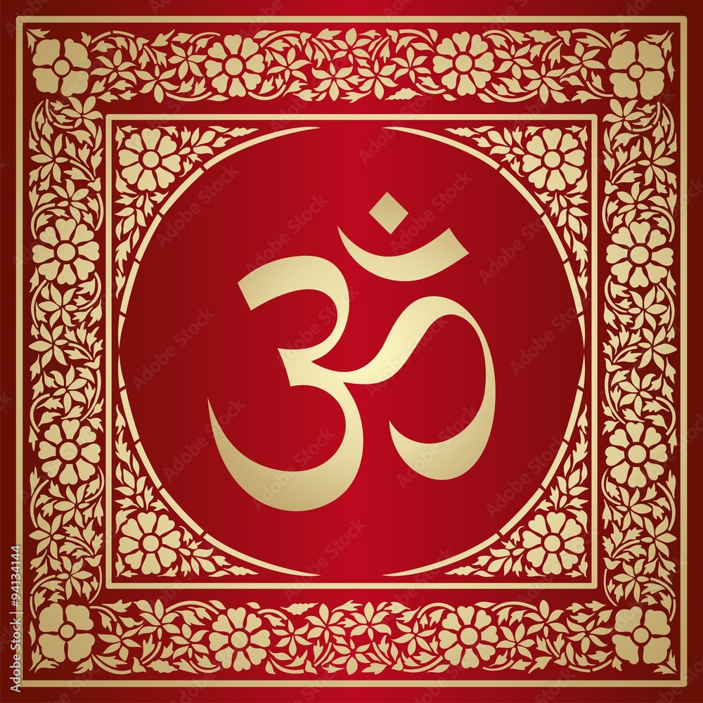 Poster aum syllable, paisley design ,Hinduism, India – Wall Art | UkPosters