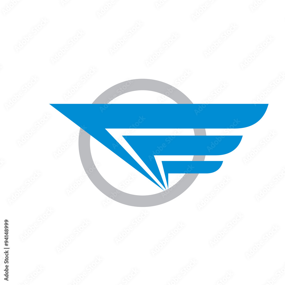 Wing and circle - vector logo concept illustration. Abstract wing logo ...