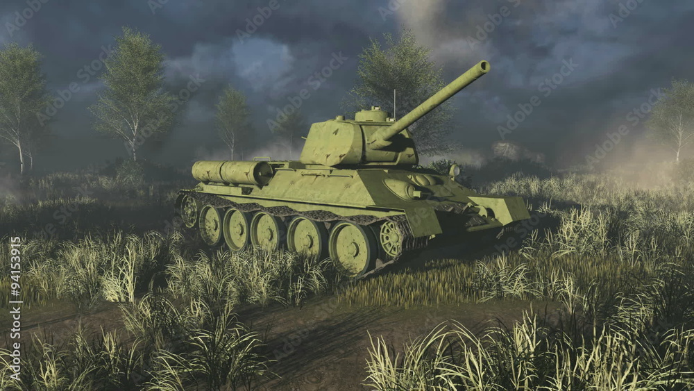 T 34 - Russian main battle tank time of World War II take aim at the ...