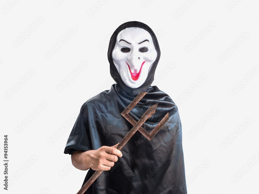 man wear ghost costume isolated Stock Photo | Adobe Stock