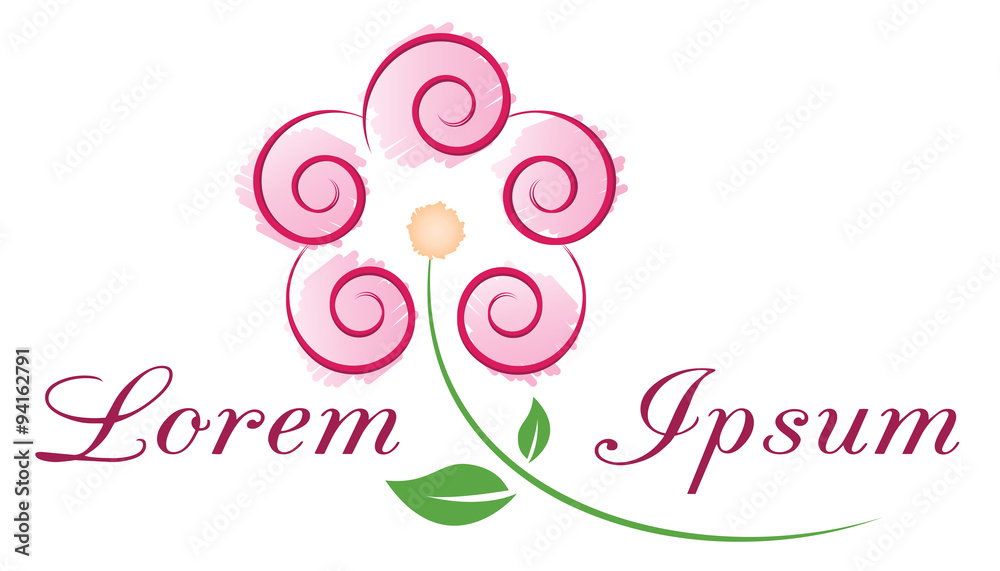 Flower vector logo template vector de Stock | Adobe Stock