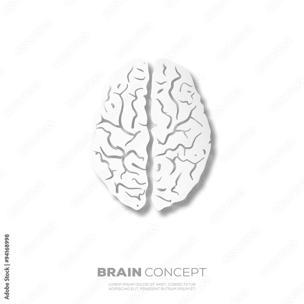 Human brain concept art illustration. Template for hospitals, schools ...