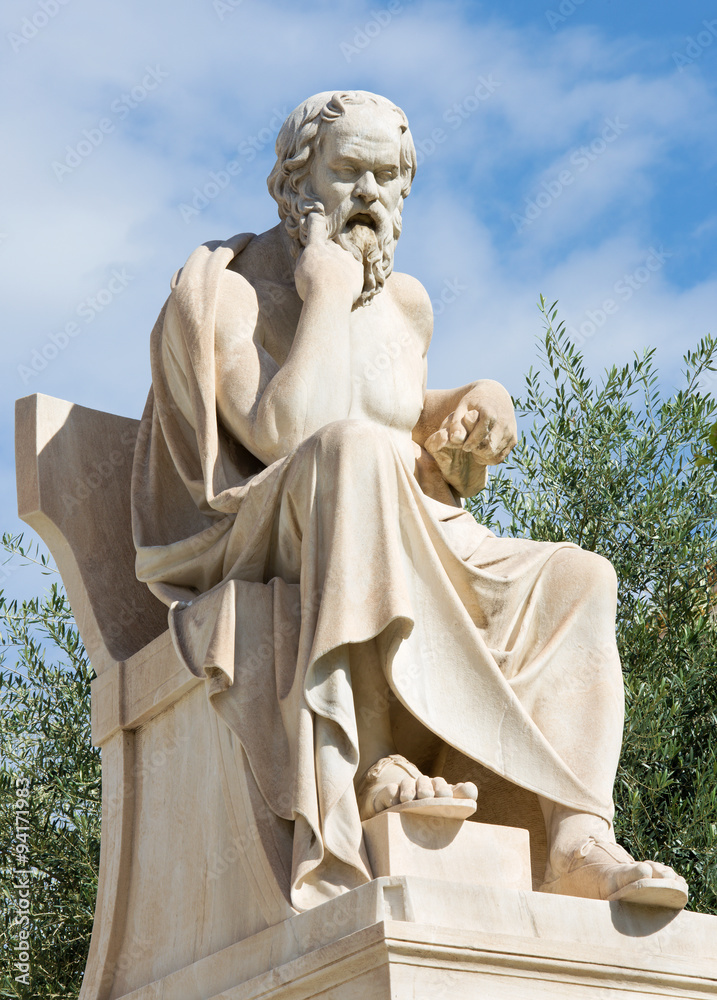Athens - The statue of Socrates in front of National Academy building ...