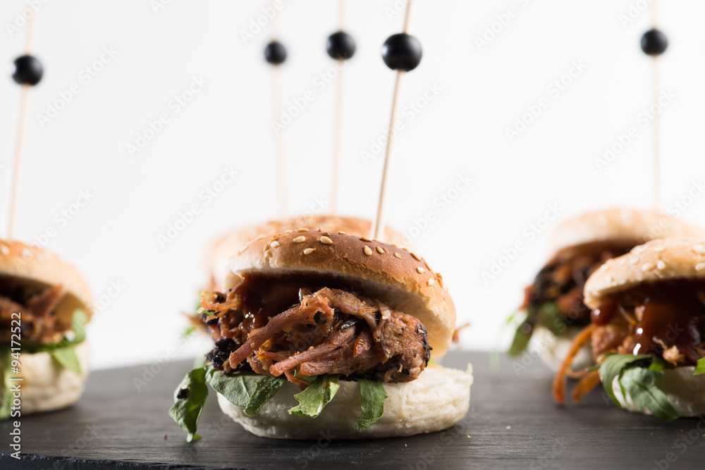Pulled Pork Miniburger Stock Photo | Adobe Stock