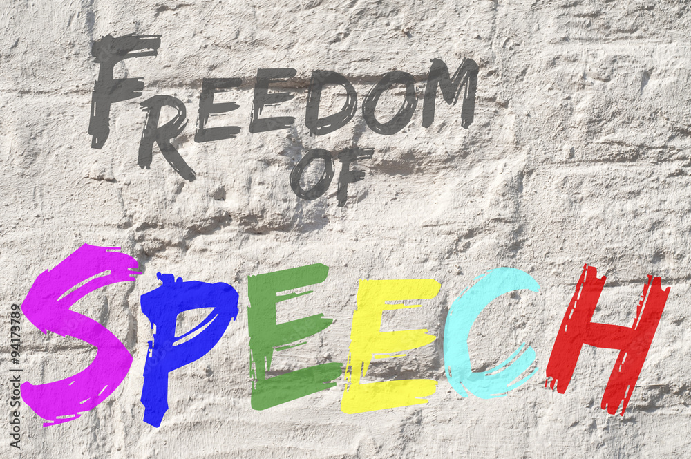 Text Freedom of Speech in graffiti style in different colours on white ...