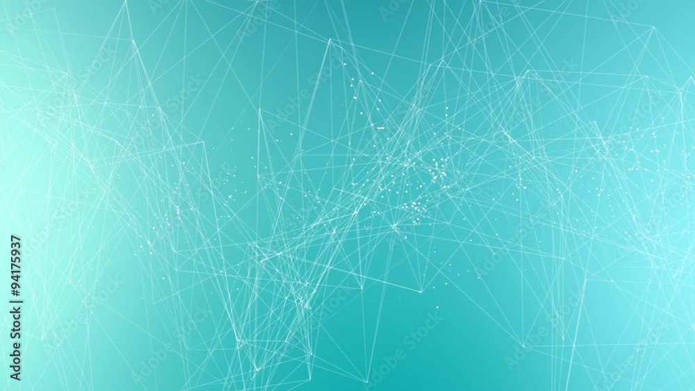 Connection wireframe structure with particles animation blue Stock ...