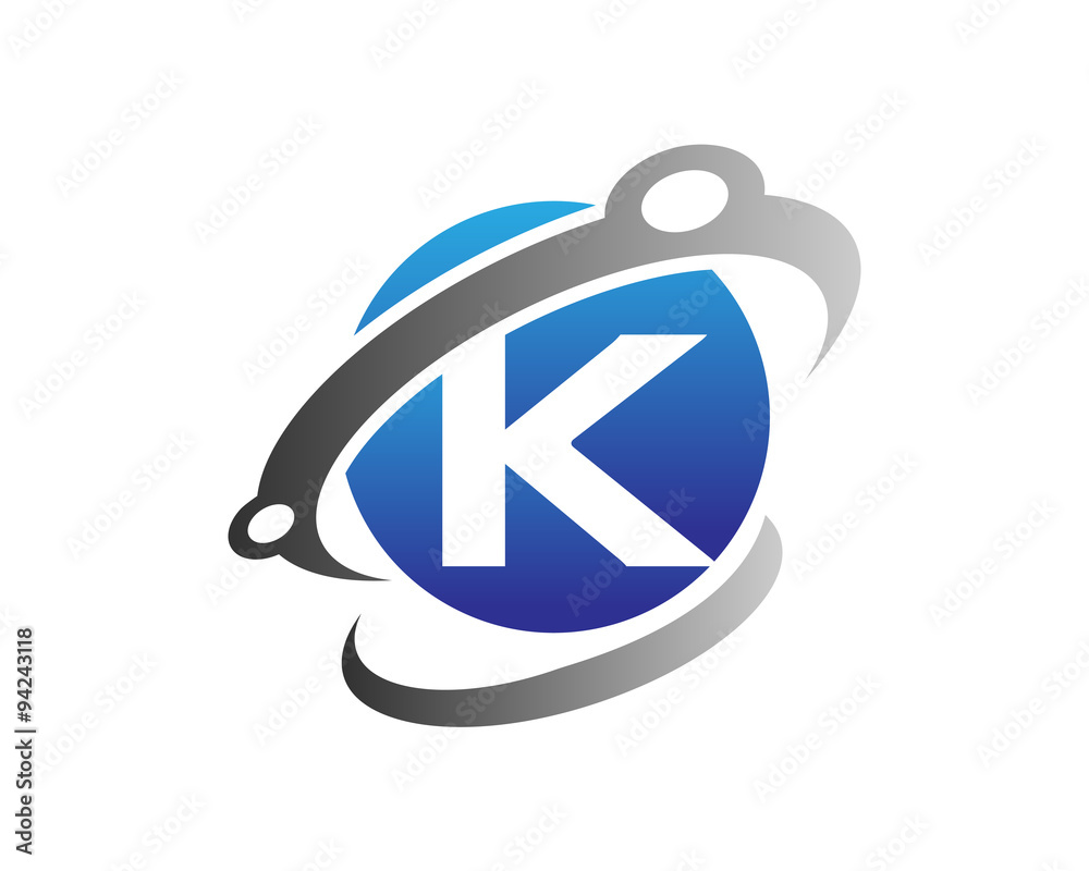 K Letter Global Tech Logo Stock Vector | Adobe Stock