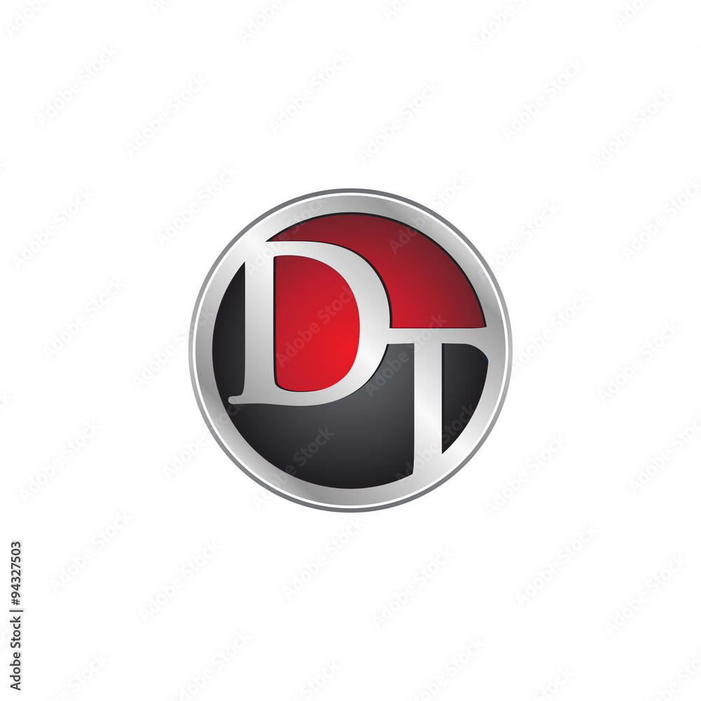 DT initial circle logo red Stock Vector | Adobe Stock