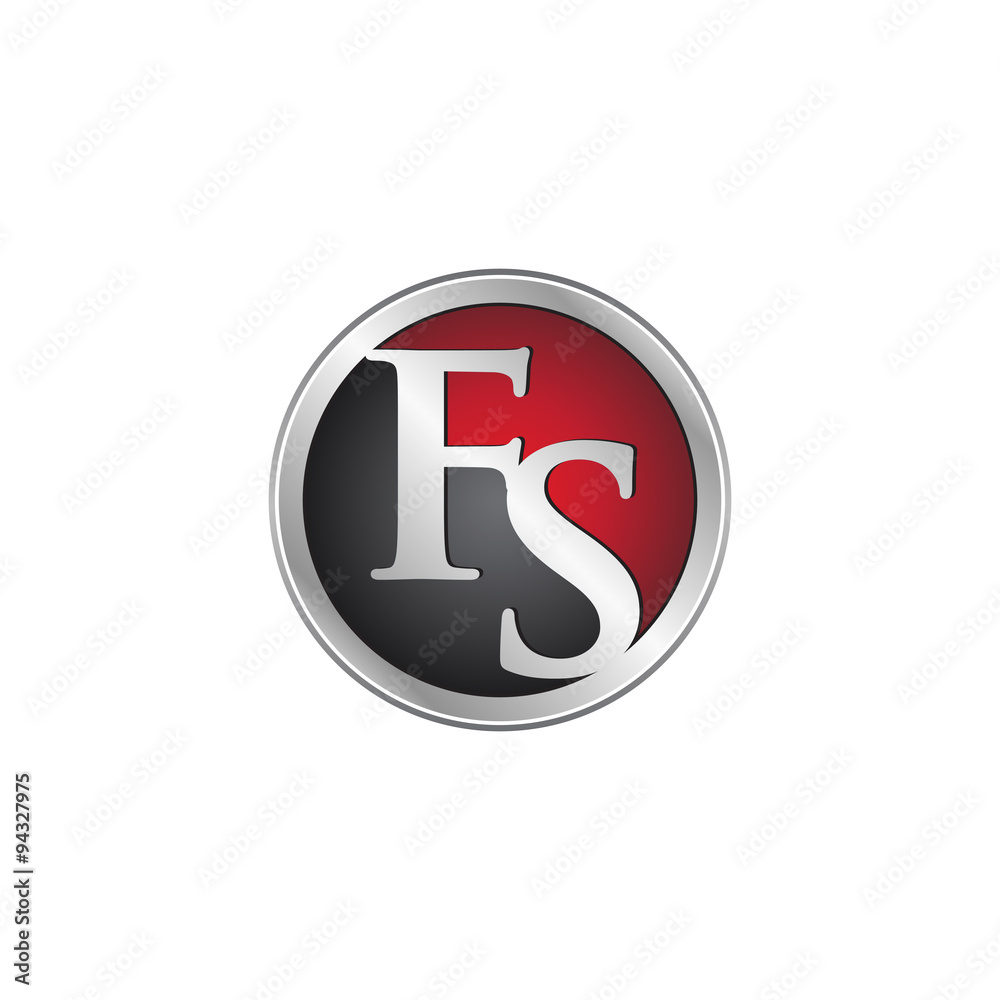 FS initial circle logo red Stock Vector | Adobe Stock