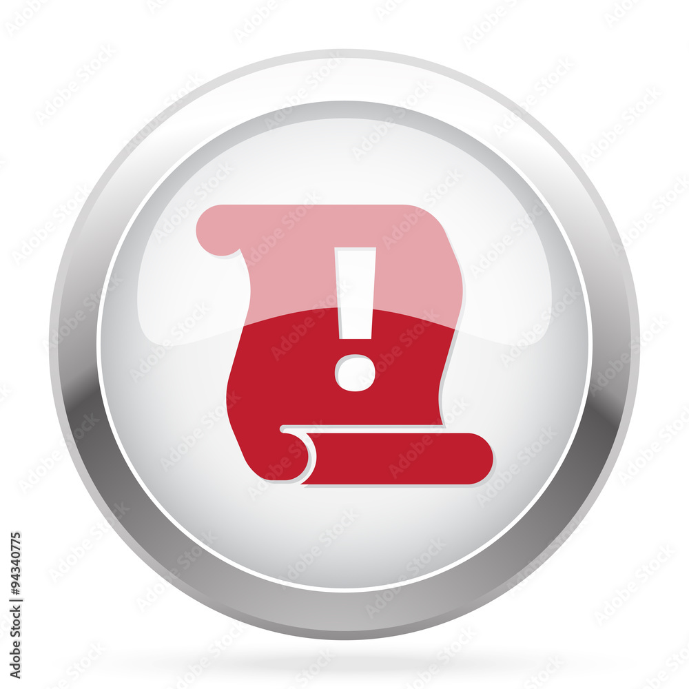 Red Important Information icon on chrome web button Stock Vector ...