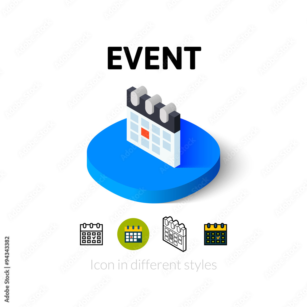 Event icon in different style Stock Vector | Adobe Stock