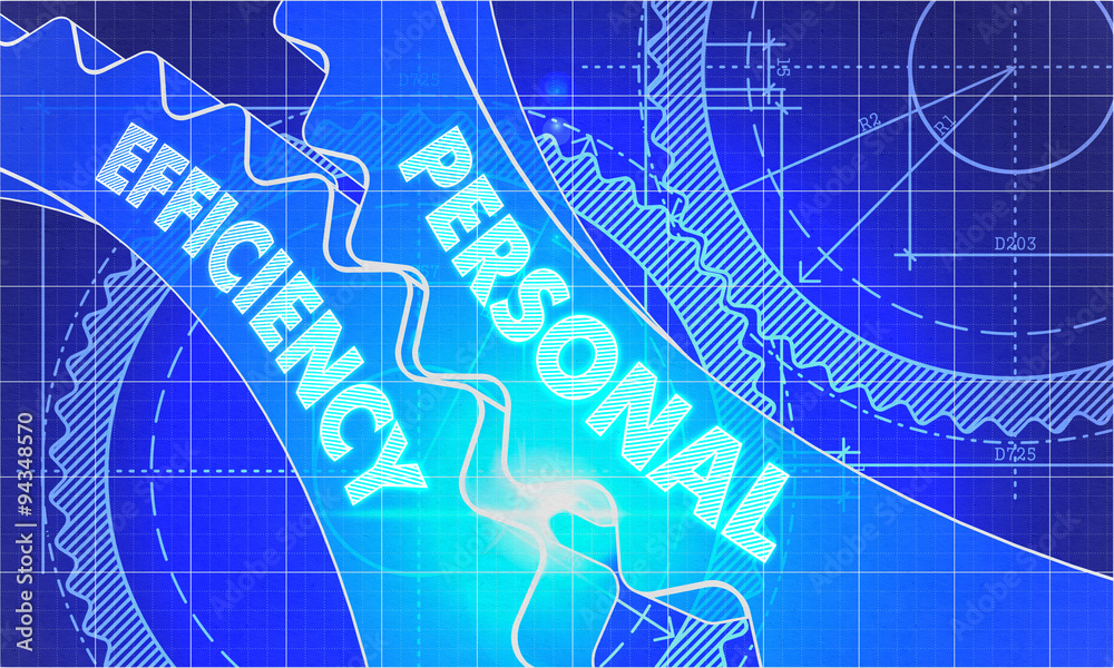 Personal Efficiency Concept. Blueprint of Gears. Stock Illustration ...