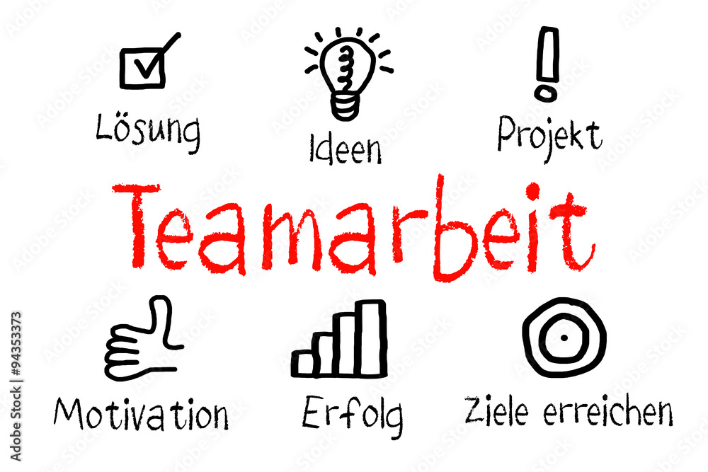 Teamarbeit, Zusammenarbeit, Gruppenarbeit, Teamwork Stock Illustration ...