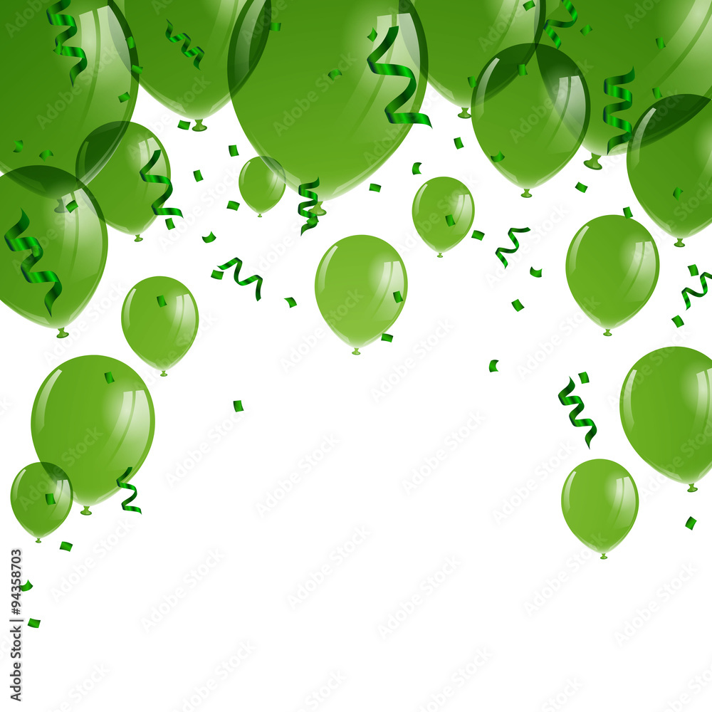 Vector Illustration of Green Balloons Stock Vector | Adobe Stock
