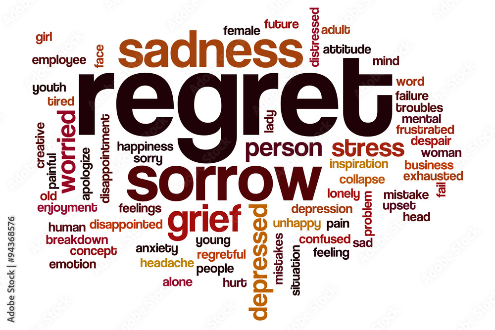 Regret word cloud concept Stock Illustration | Adobe Stock